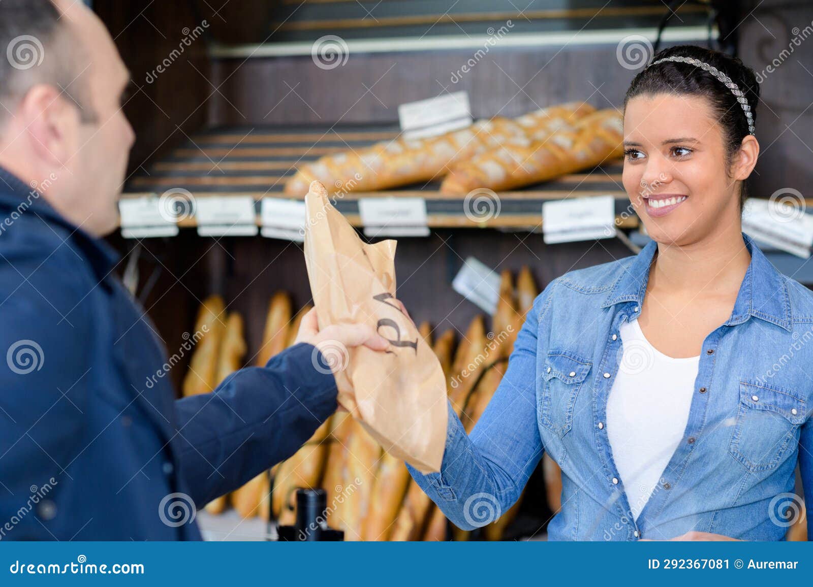 Picture man buying bread stock image. Image of product - 292367081