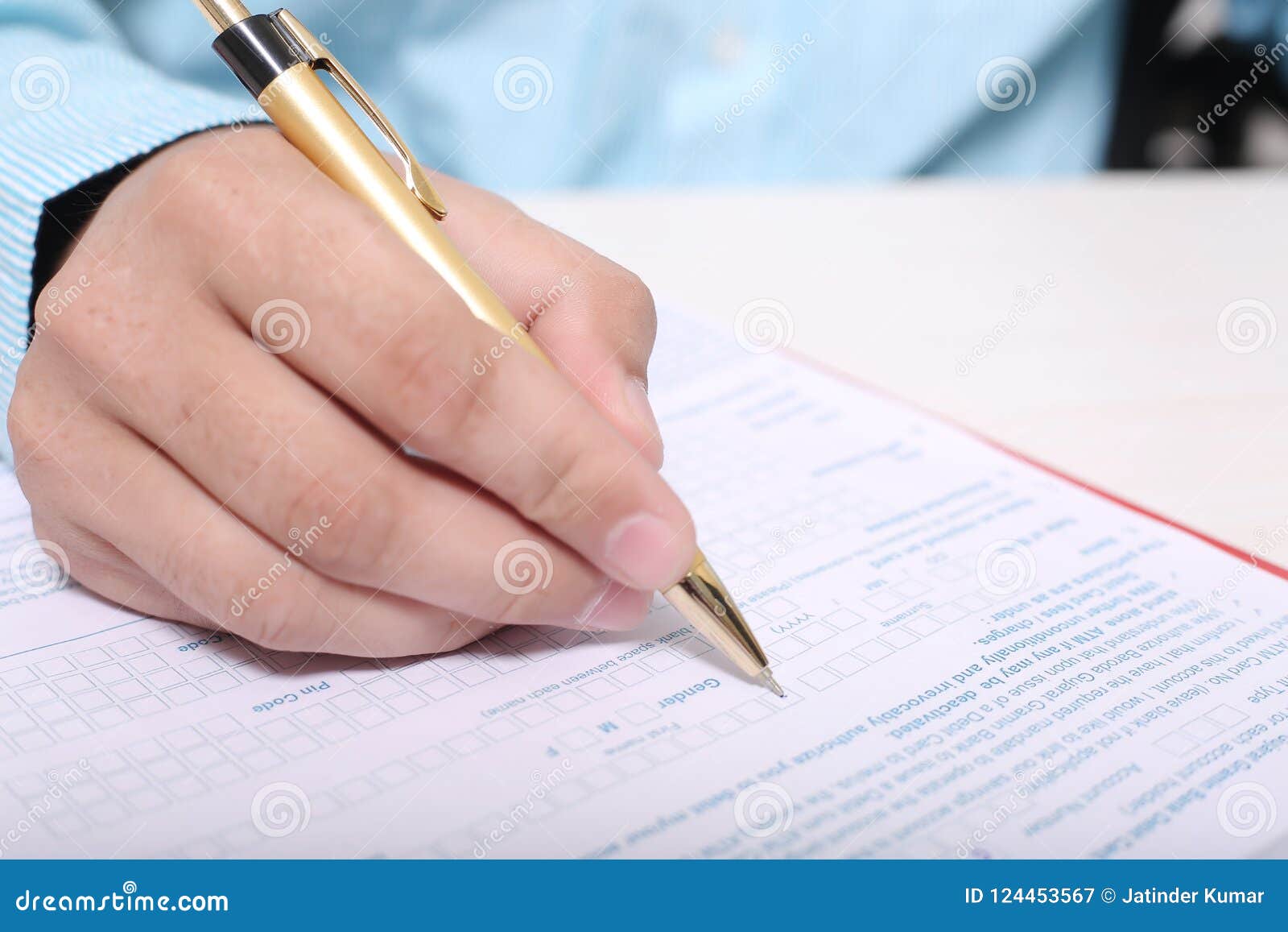 Man is Filling Form with Pen Stock Image - Image of pencil, paperwork ...