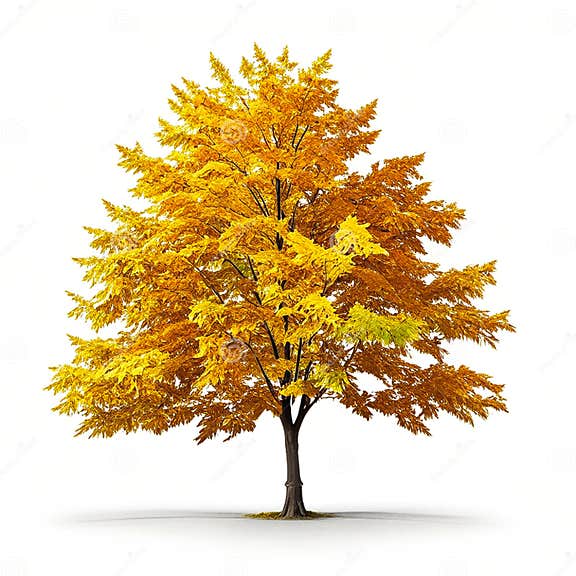 Maple Tree on White Background Stock Photo - Image of park, branch ...