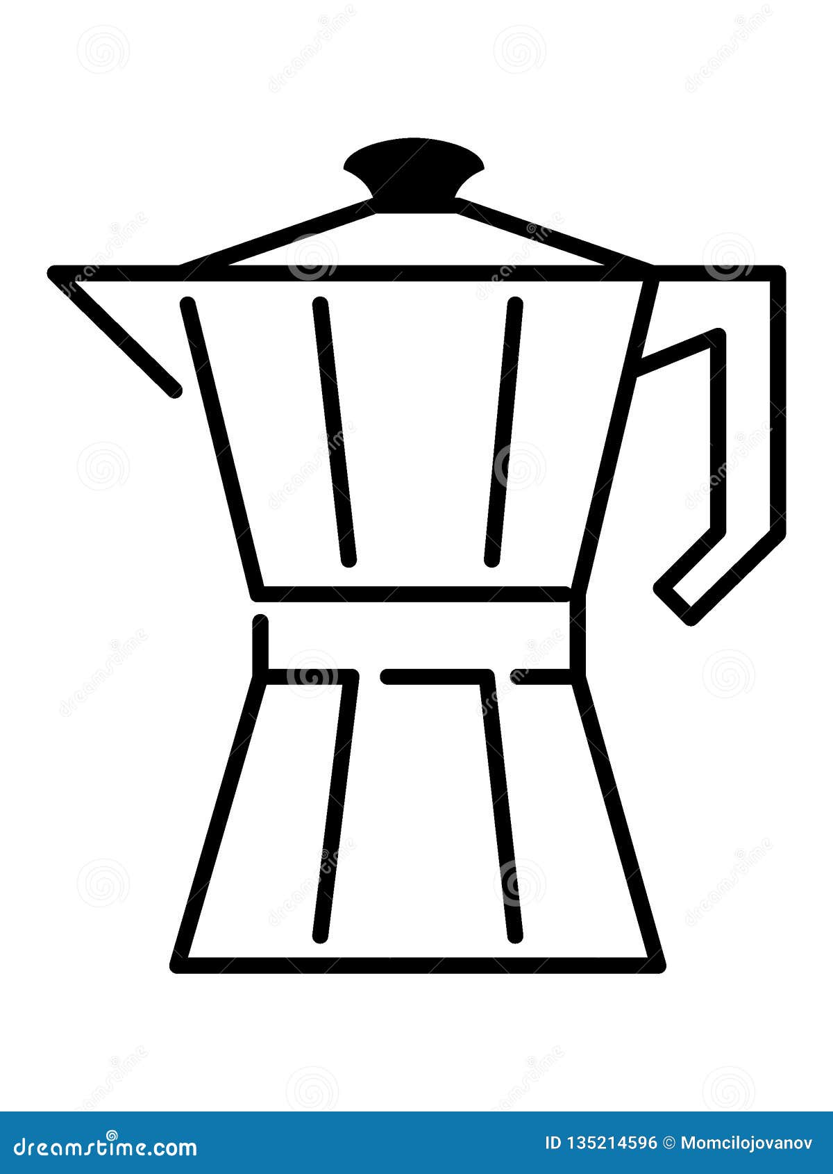 Picture of a Mocha Coffee Pot Stock Vector - Illustration of maker ...