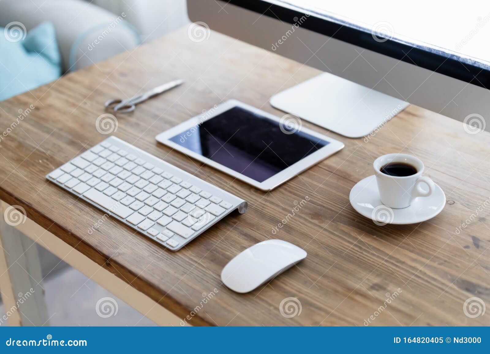 Picture of Modern Office Desk with Devices Stock Image - Image of ...