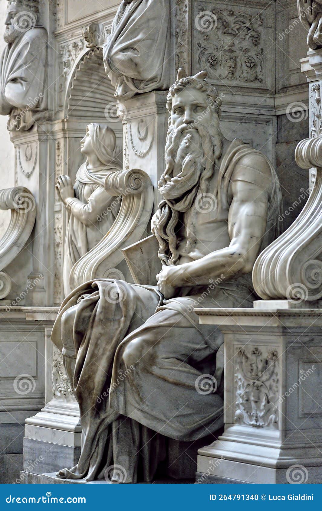 A picture of Moses statue stock photo. Image of contemplation - 264791340