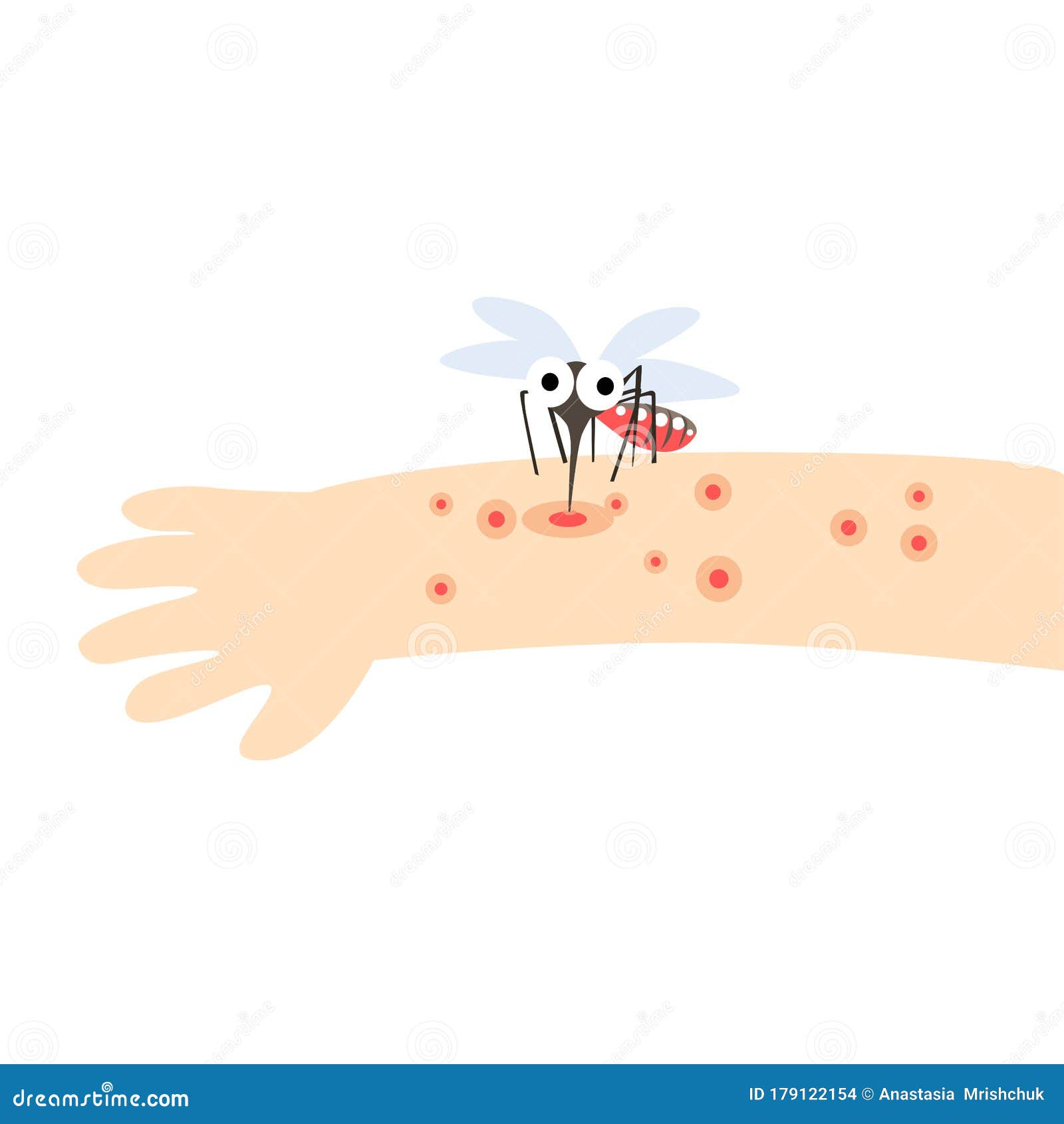 Picture Of A Mosquito That Bites A Hand Vector Illustration Stock Illustration Illustration