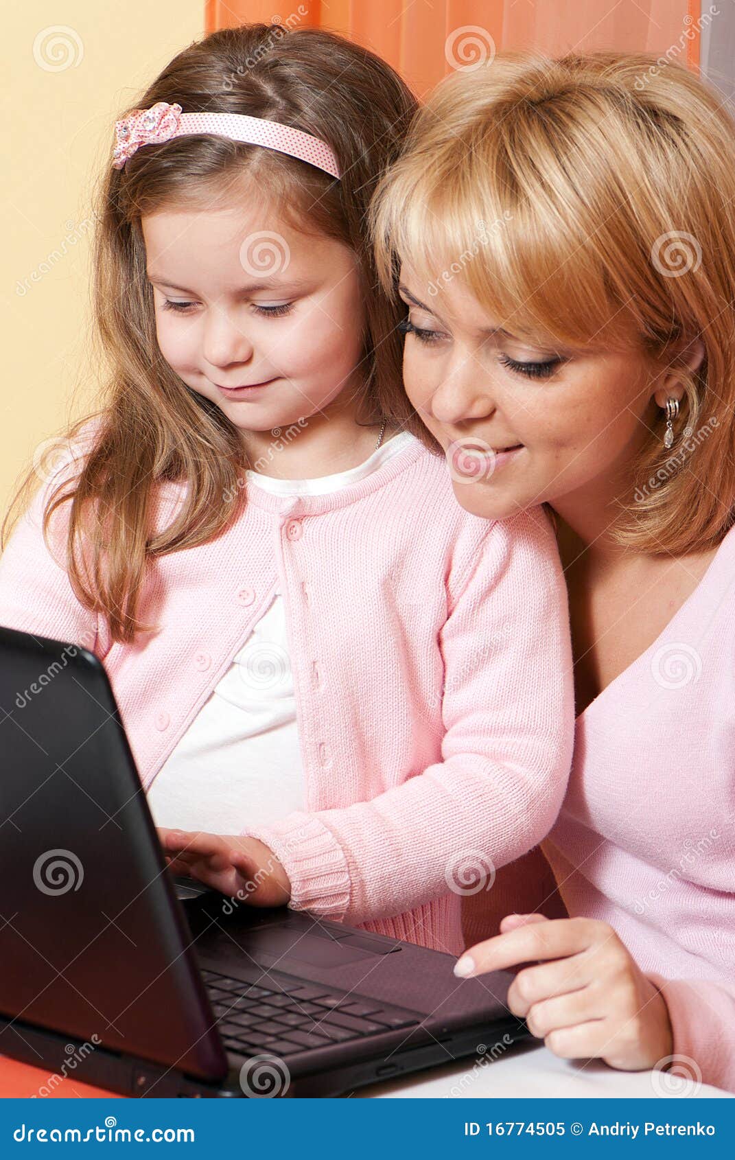 Picture of Mother and Child with Laptop Computer Stock Image - Image of ...
