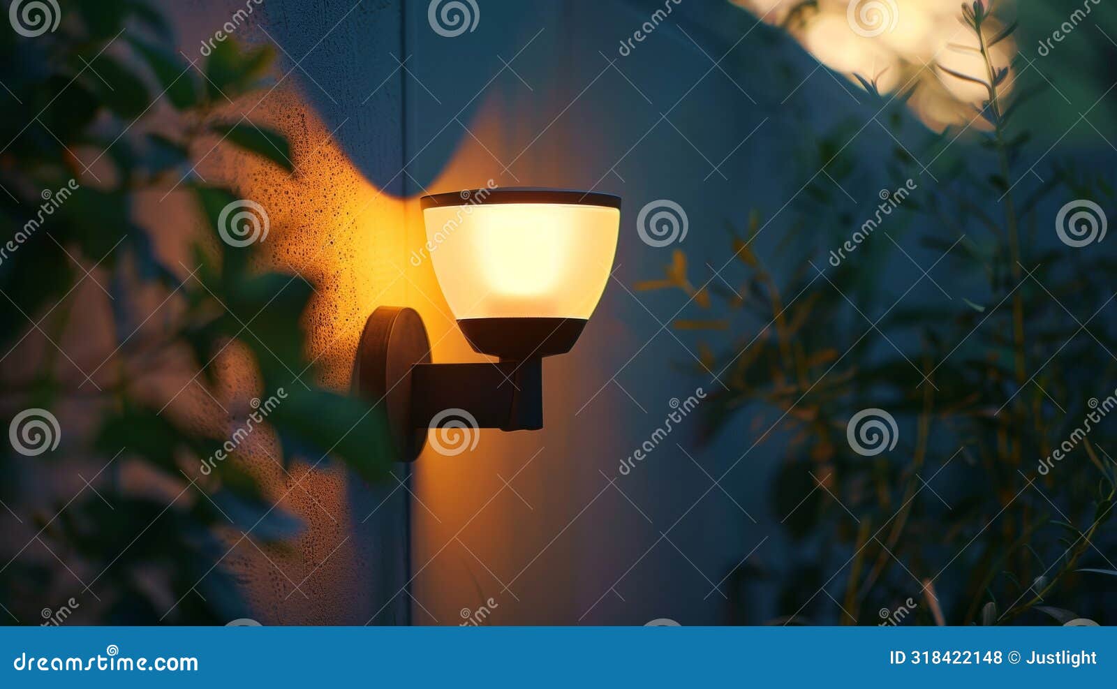 A Picture of a Motion Sensor Light with a Frosted Glass Cover Softly ...