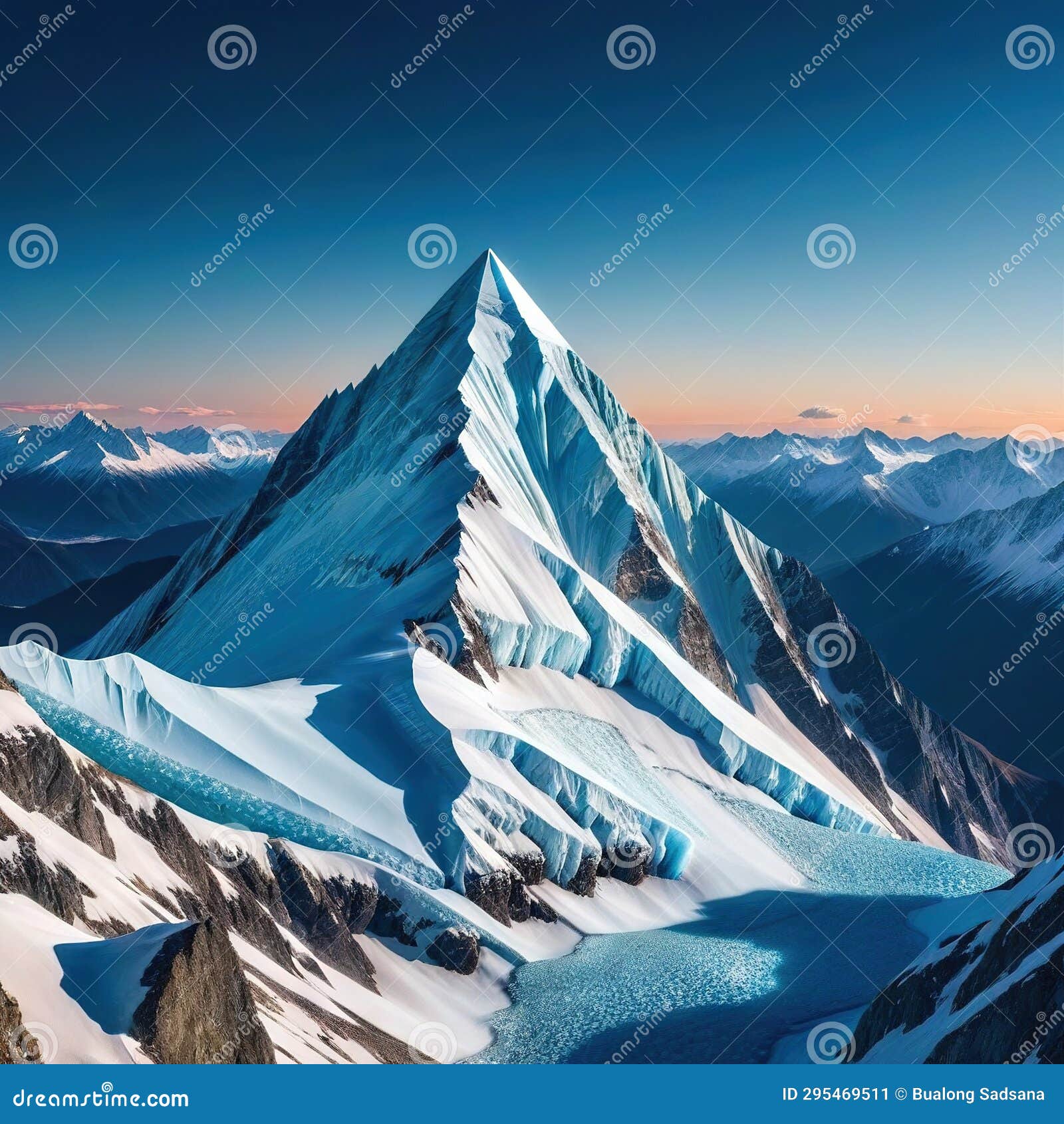Picture of Mountain with Triangle in Stock Illustration - Illustration ...