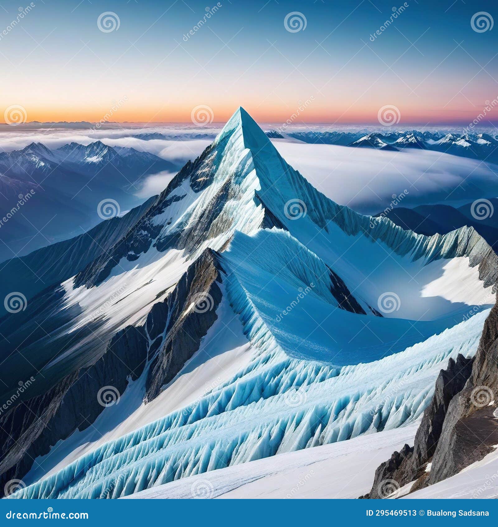 Picture of Mountain with Triangle in Stock Illustration - Illustration ...