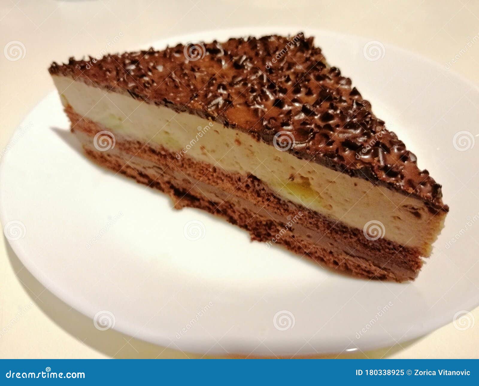 Mozart triangle cake stock image. Image of cake, icing - 180338925