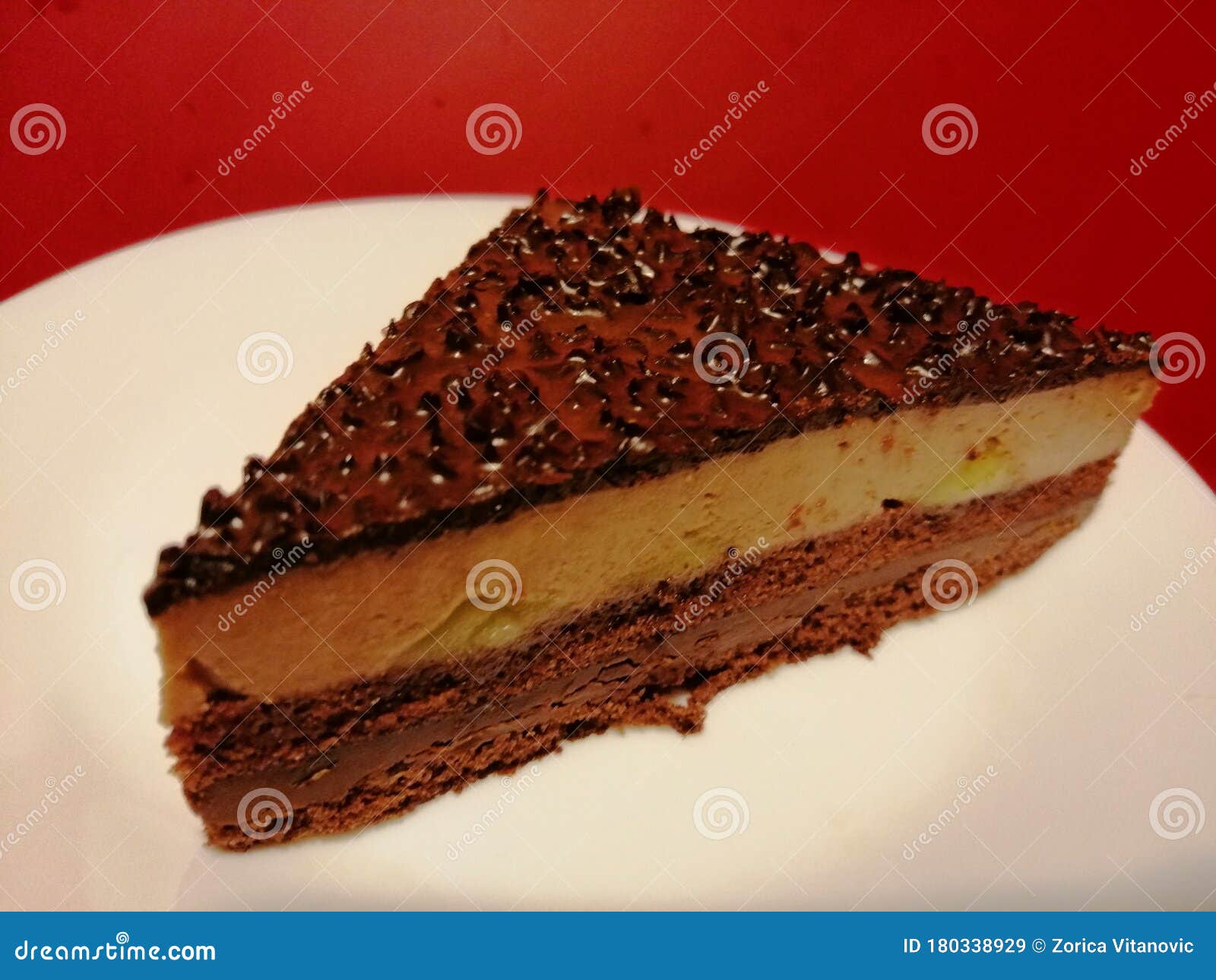 Mozart triangle cake stock image. Image of food, chocolate - 180338929