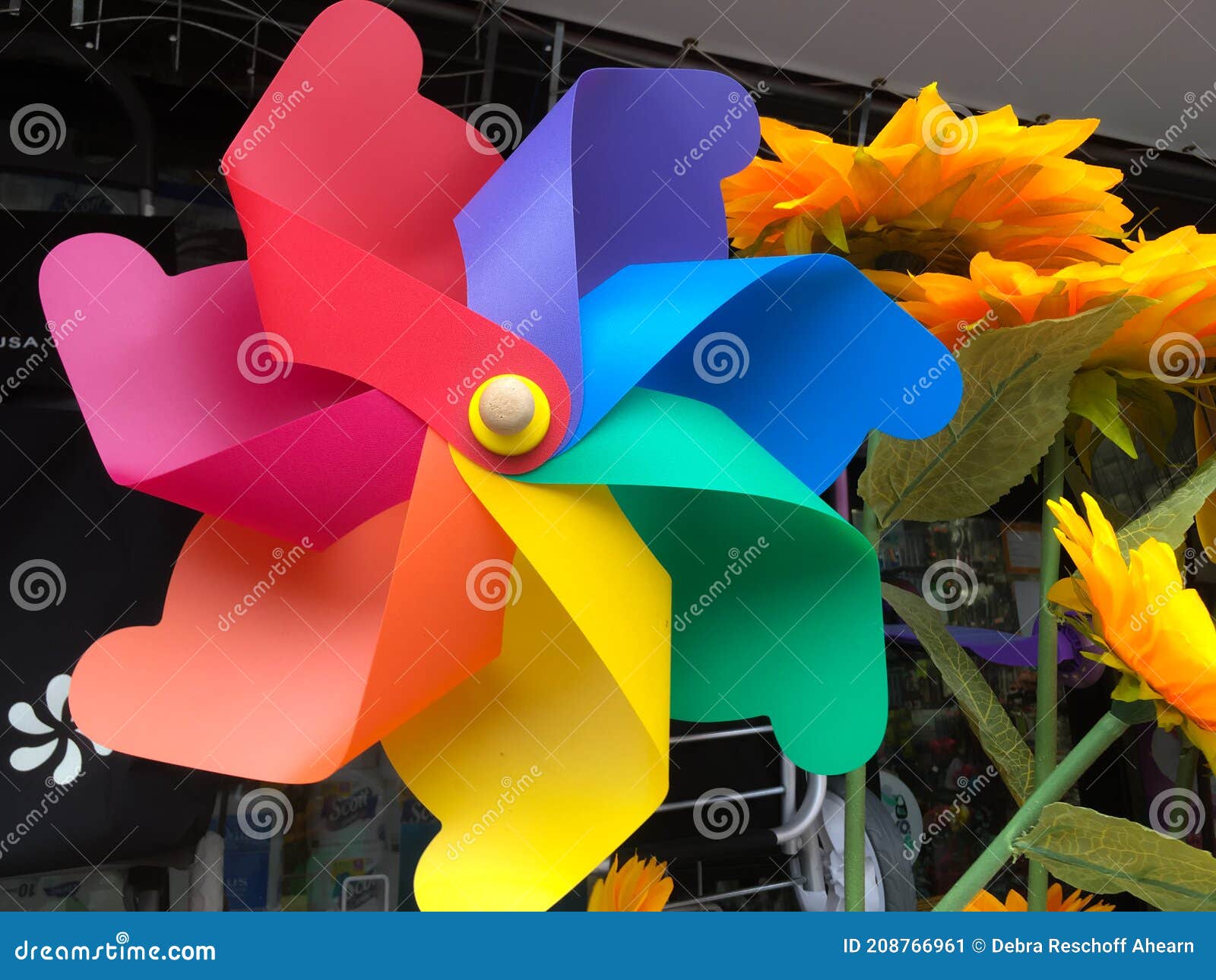 Multi Colored Pinwheel or Rainbow Wheel Stock Image - Image of logo ...