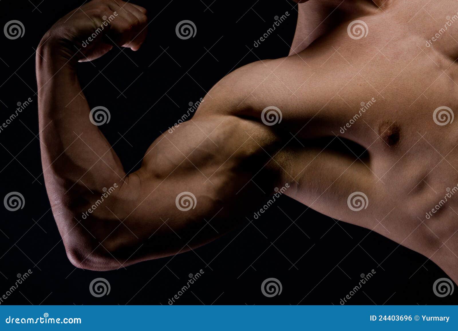 A Muscular Man Flexing His Biceps Royalty-Free Stock Photography ...