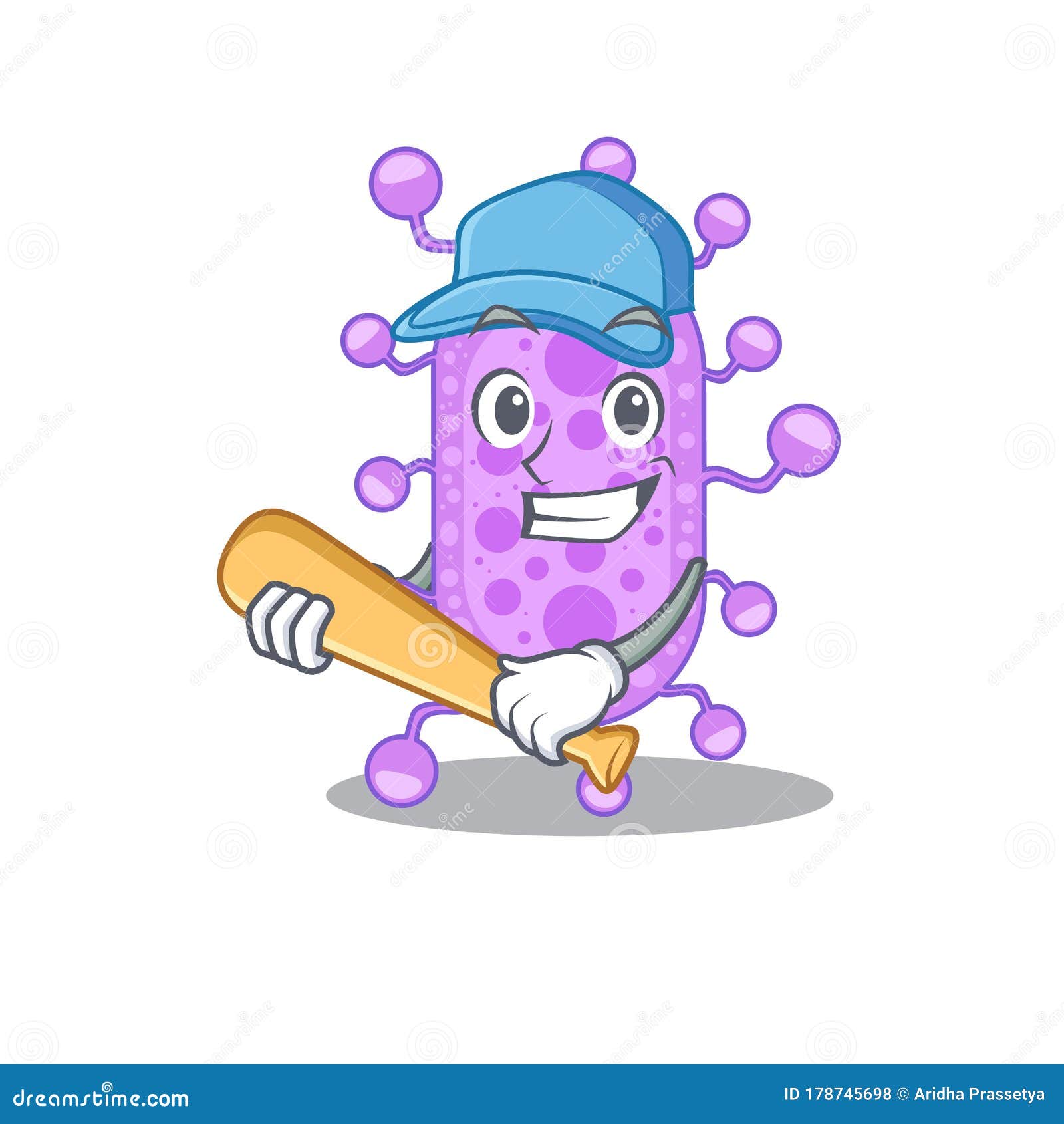 Picture of Mycobacterium Cartoon Character Playing Baseball Stock ...