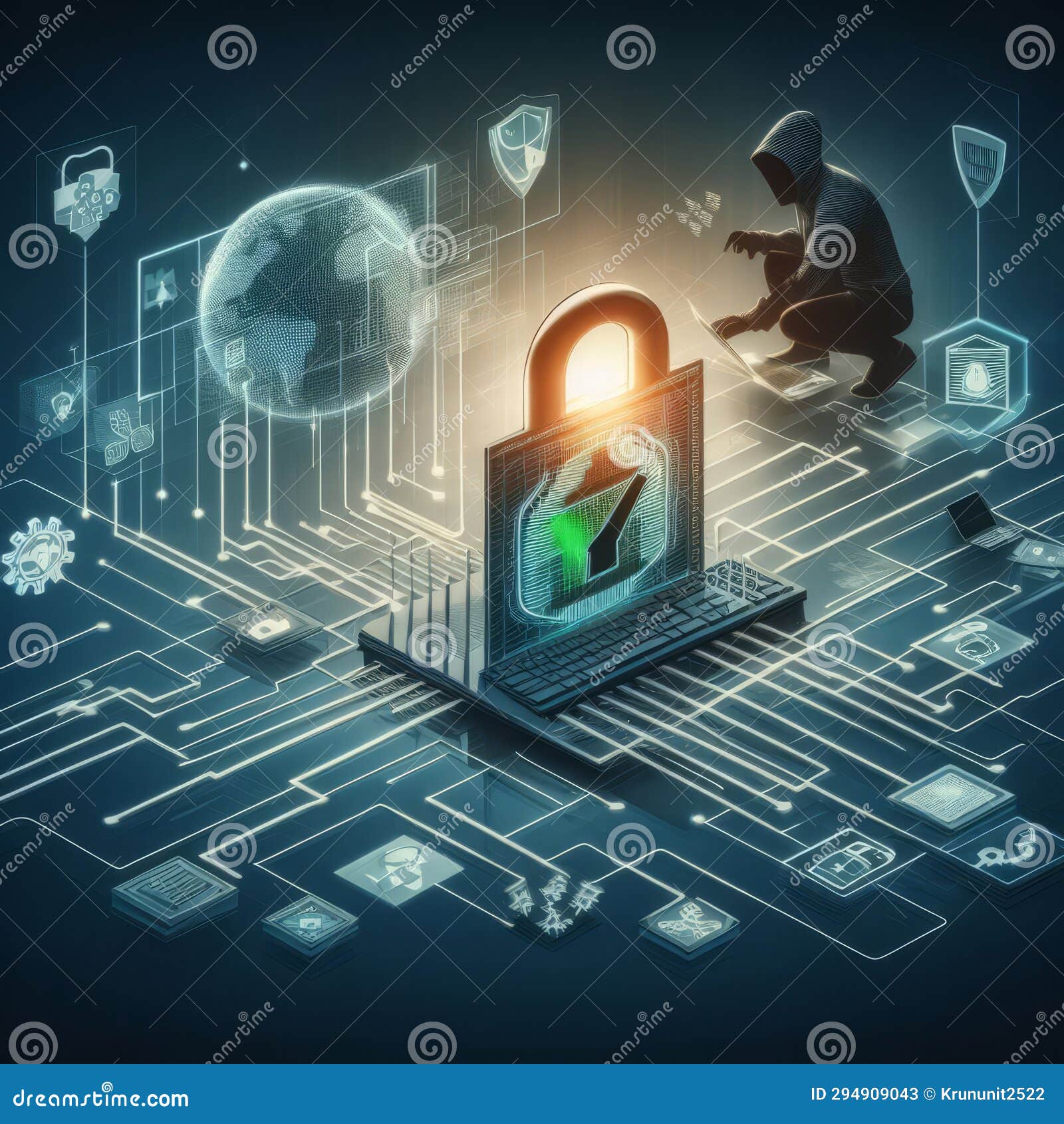 Network Security System Computer, Network Internet Safety Stock ...