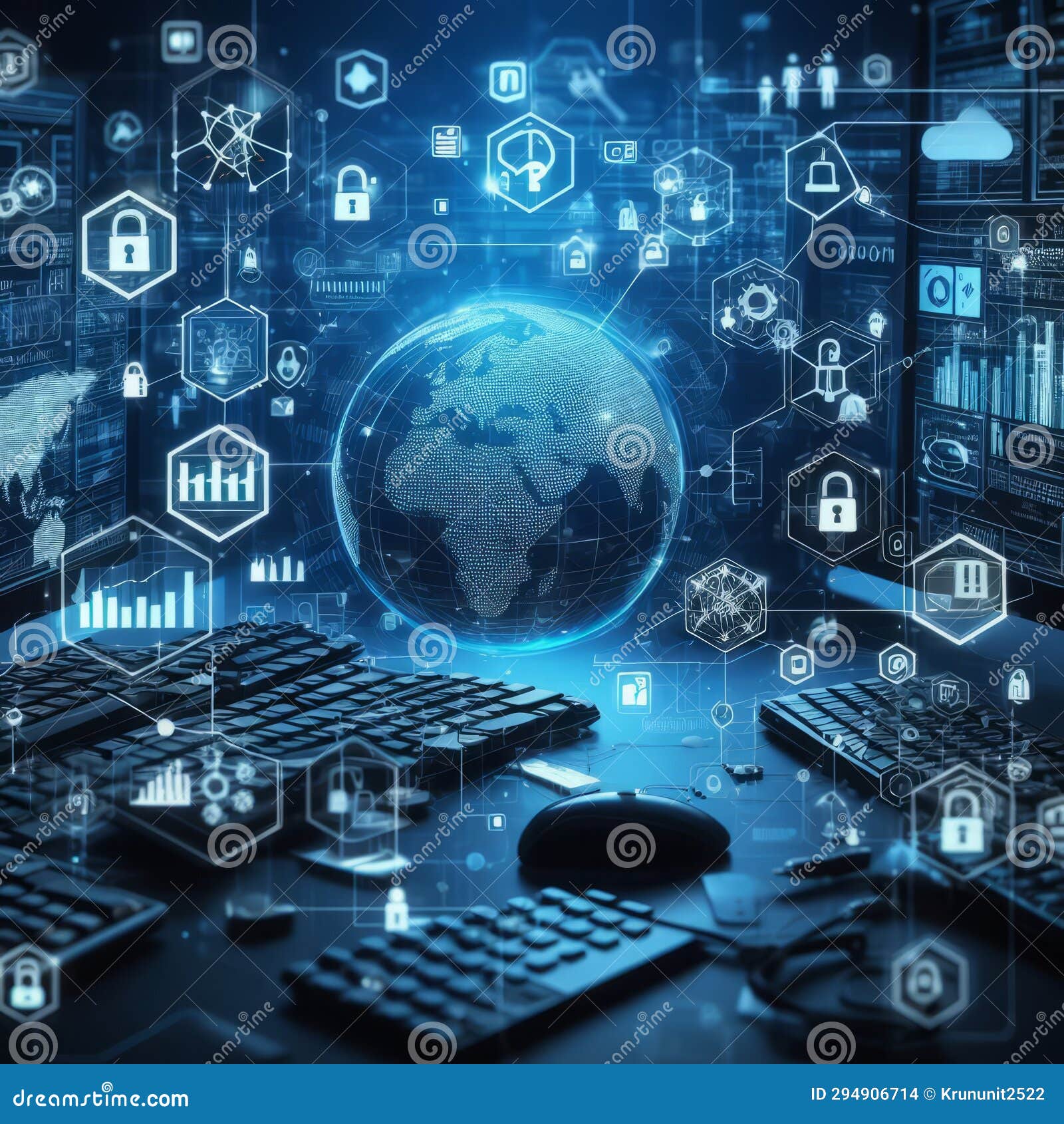 Network Security System Computer, Network Internet Safety Stock ...