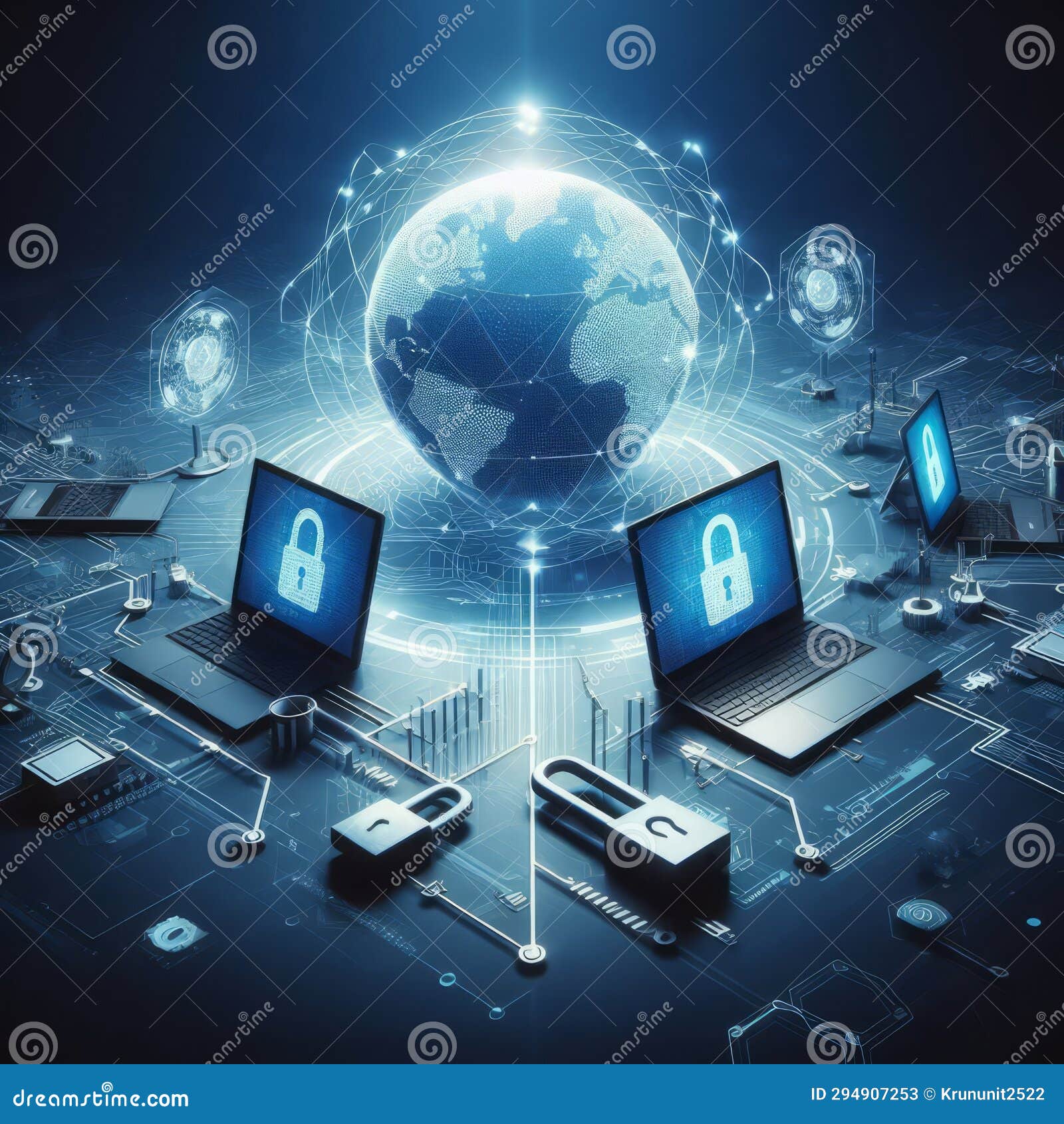 Network Security System Computer, Network Internet Safety Stock ...