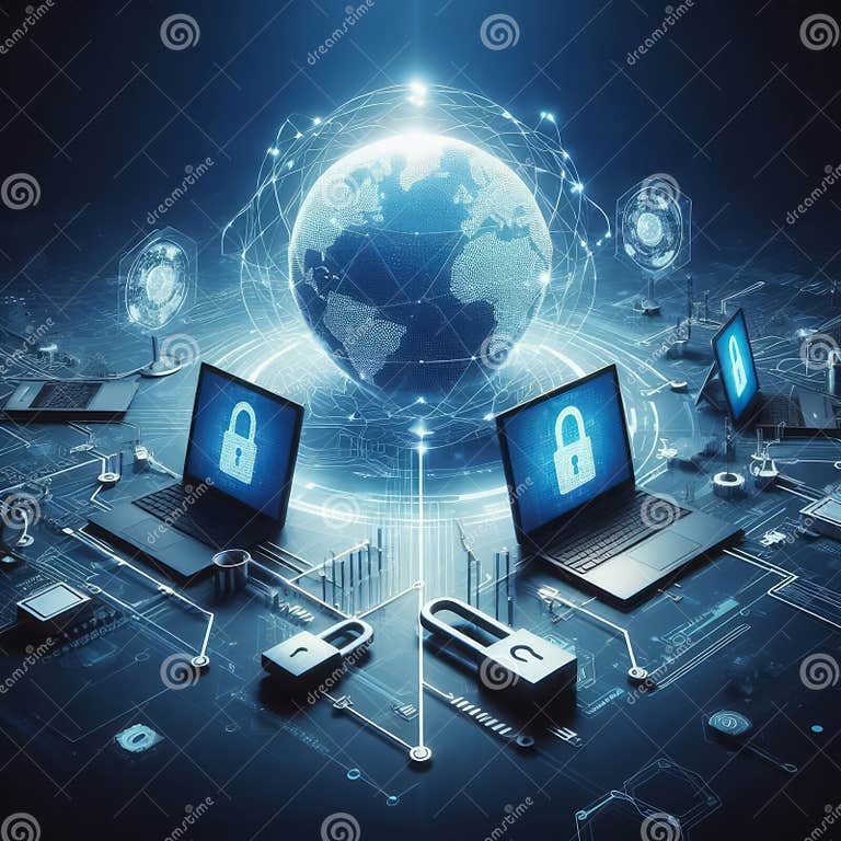 Network Security System Computer, Network Internet Safety Stock ...