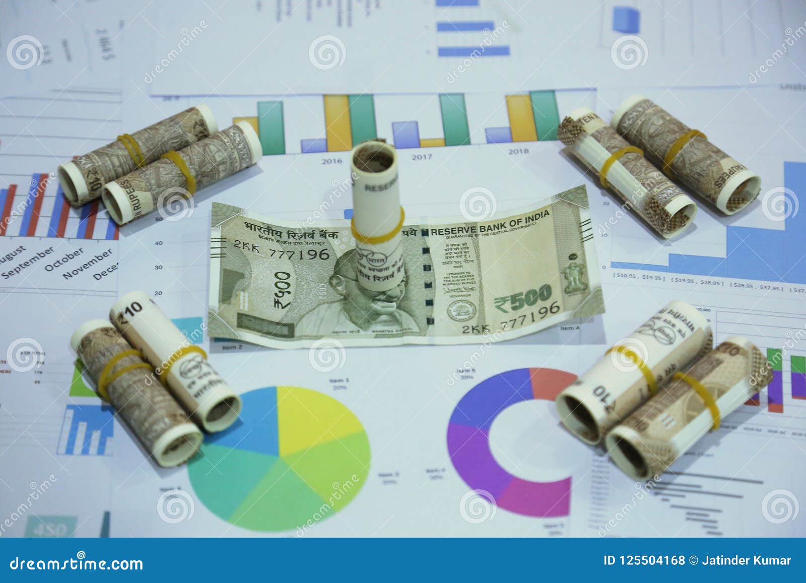 Picture of New Indian 10 Rupee and 500 Rupee Notes Stock Photo - Image ...