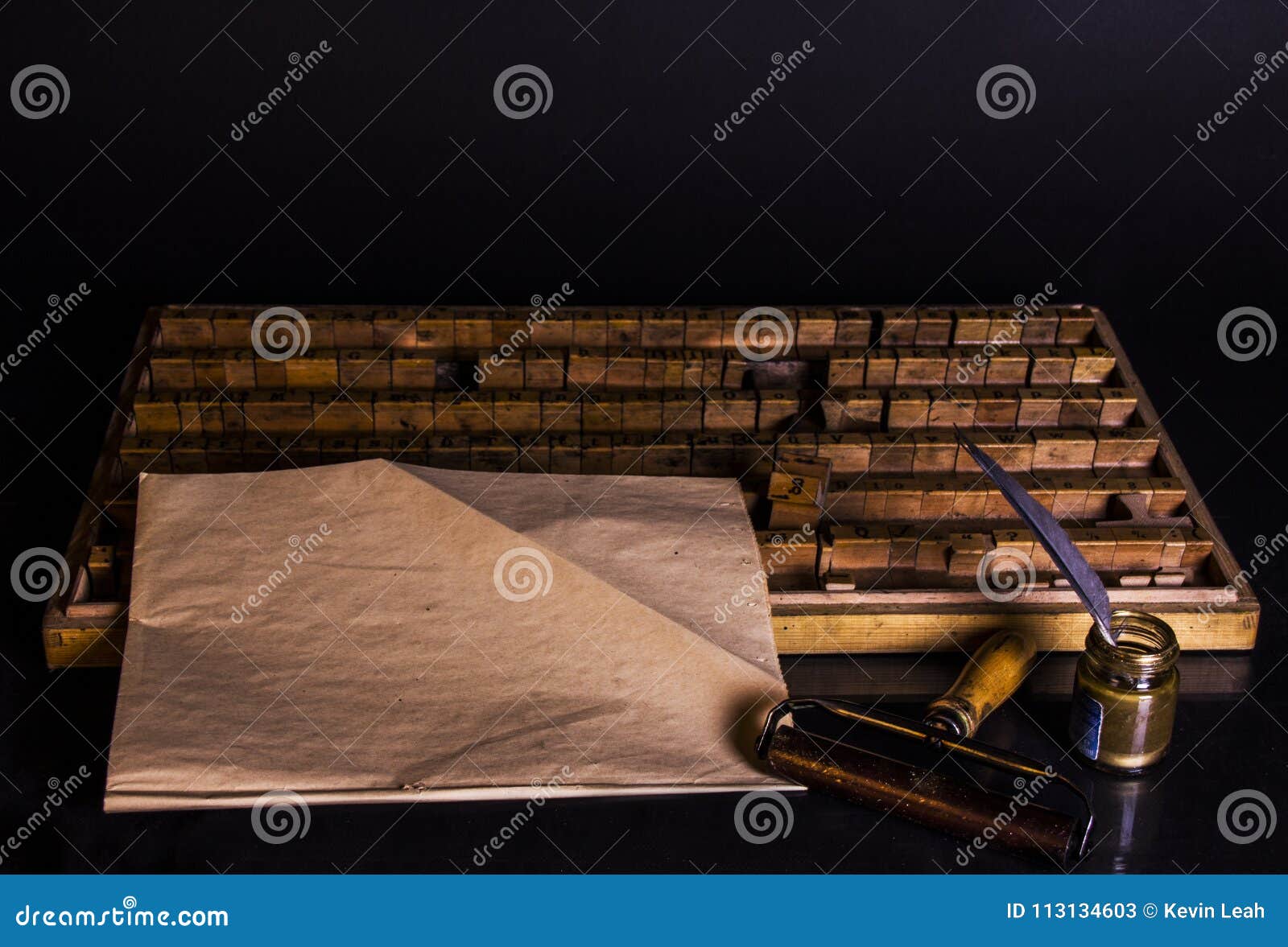 A Picture of an Old Hand Printing Machine Stock Image - Image of ...