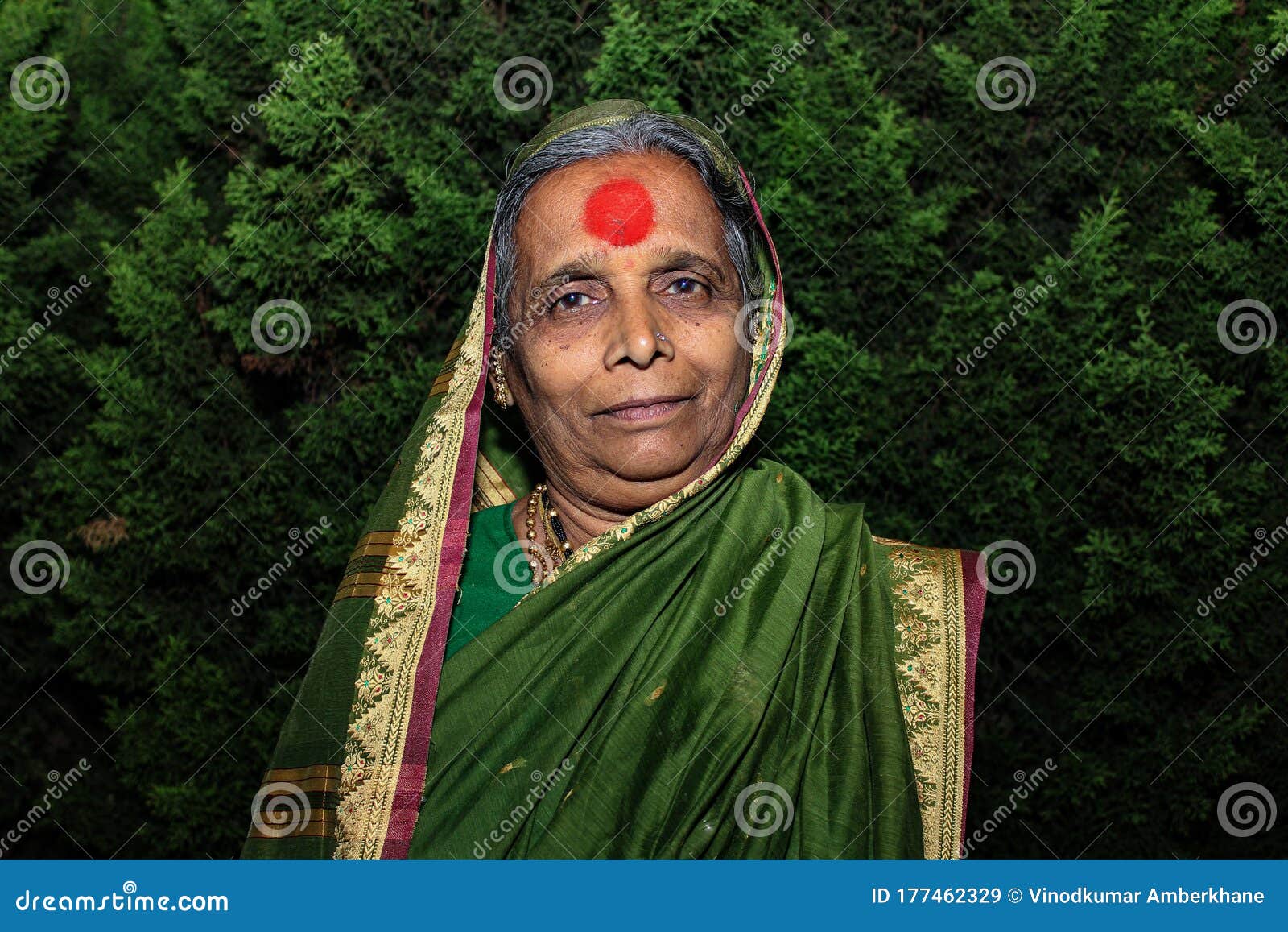Picture Of Old Indian Grandmother Wearing Traditional Cloths And Posing