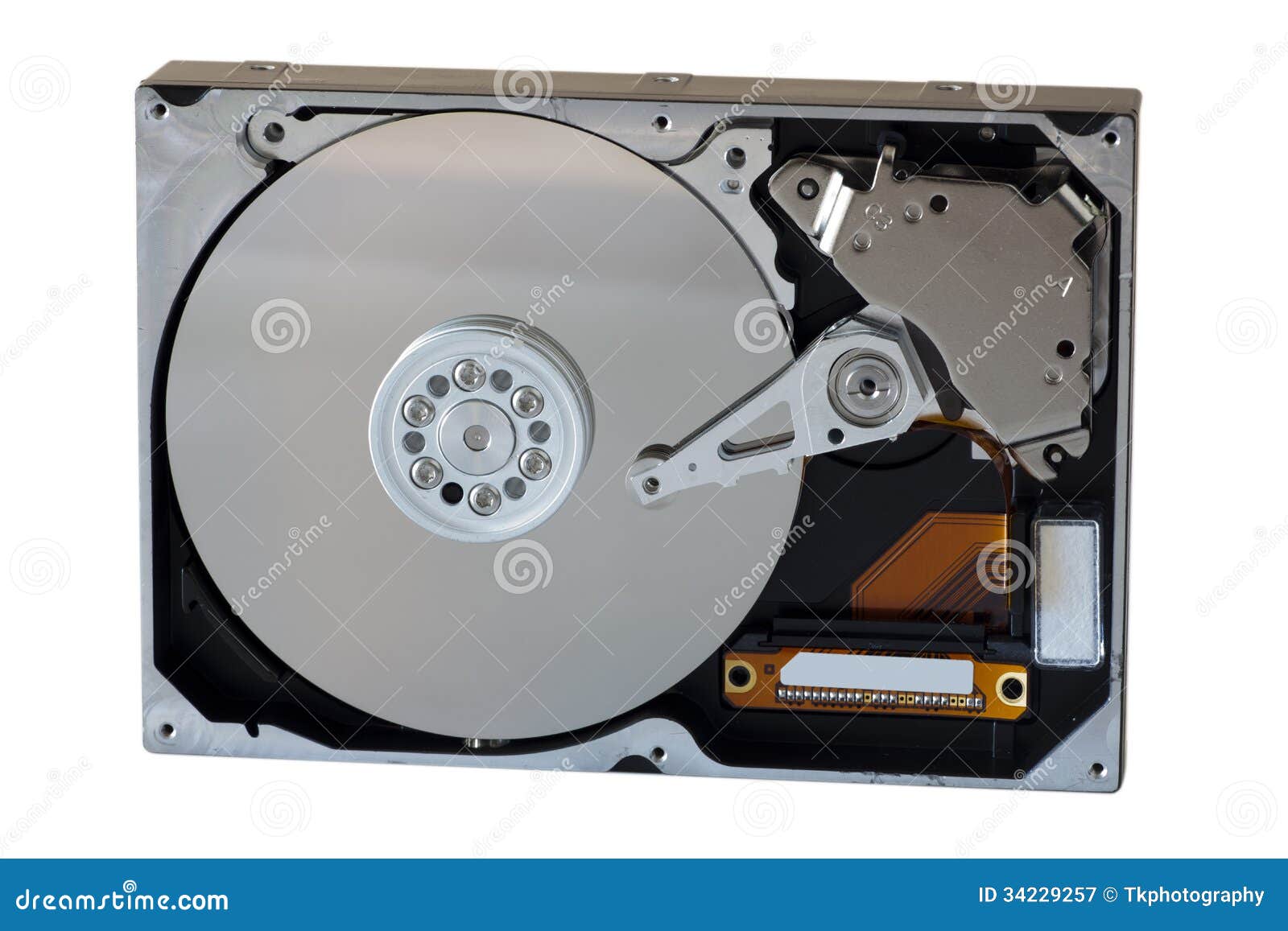 Picture of a Opened Hard Disk Drive Stock Image - Image of storage ...