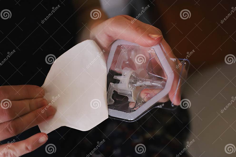 Opening the Packaging of the Blood Glucose Sensor Stock Photo - Image ...