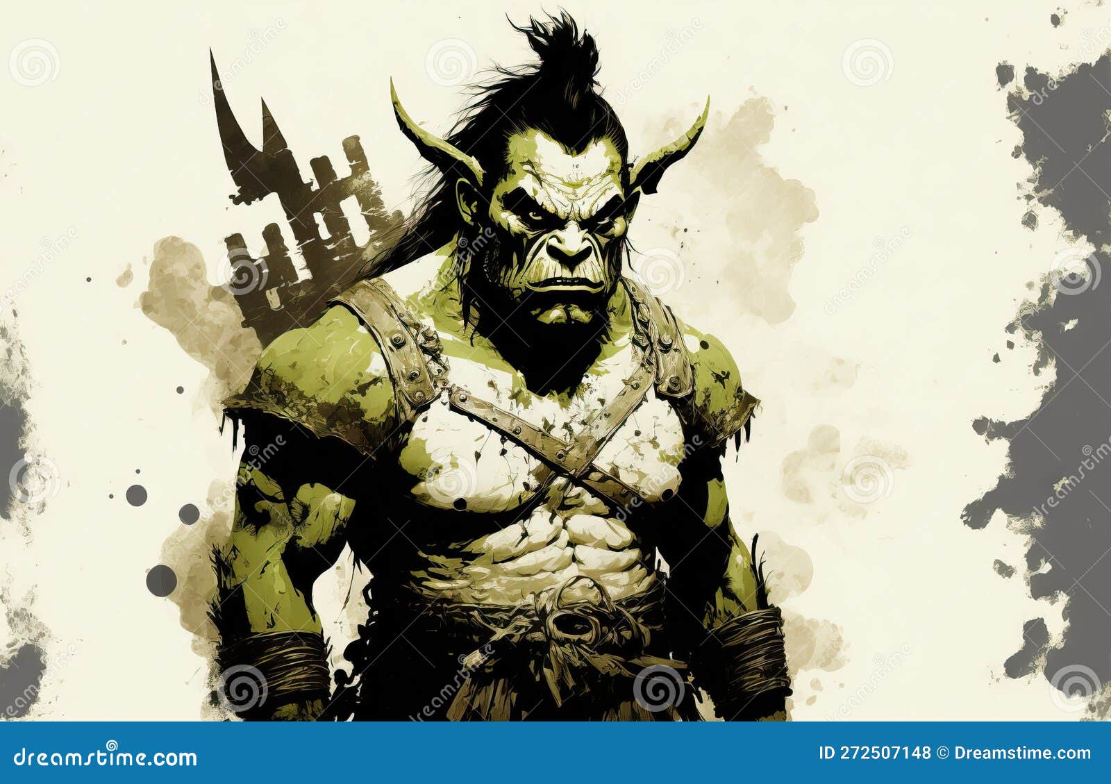 Picture of an orc warrior stock illustration. Illustration of print ...