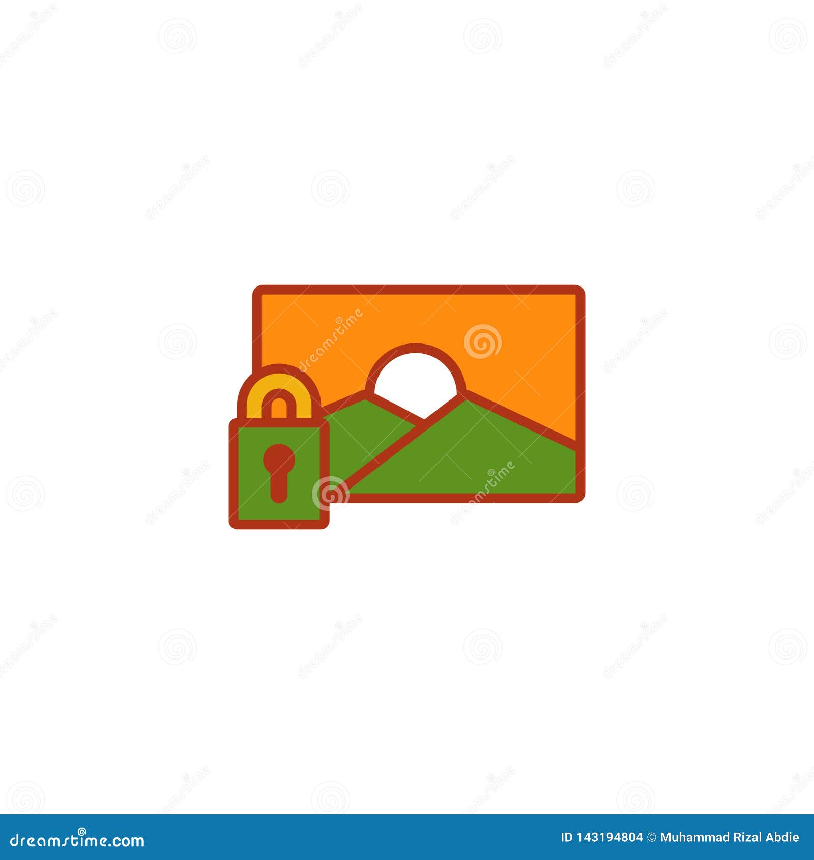 Picture With Padlock Locked. Picture Security Private Icon Symbol In ...