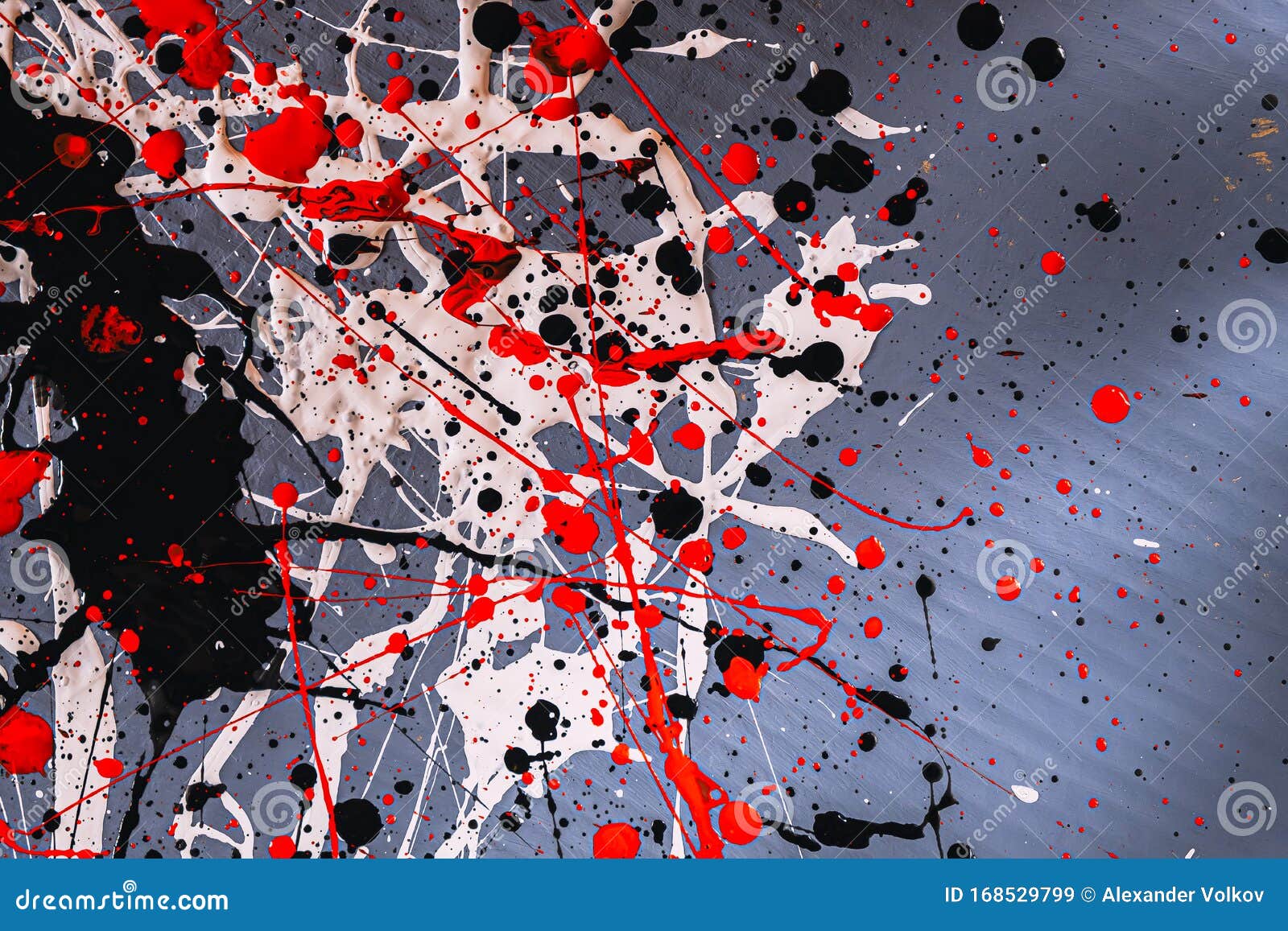 Picture Painted Using the Technique of Dripping. Mixing Different ...