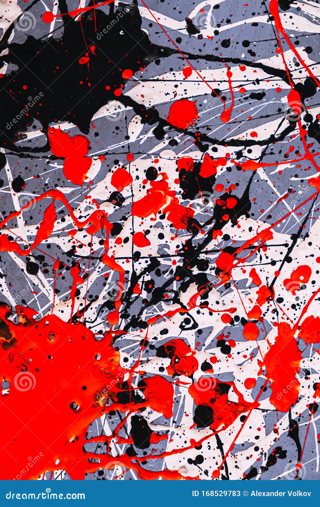 Picture Painted Using the Technique of Dripping. Mixing Different ...