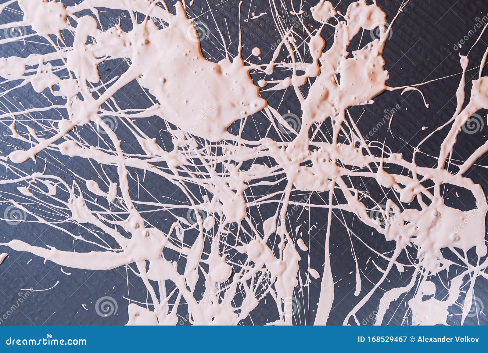 Picture Painted Using the Technique of Dripping. Mixing White Colors ...