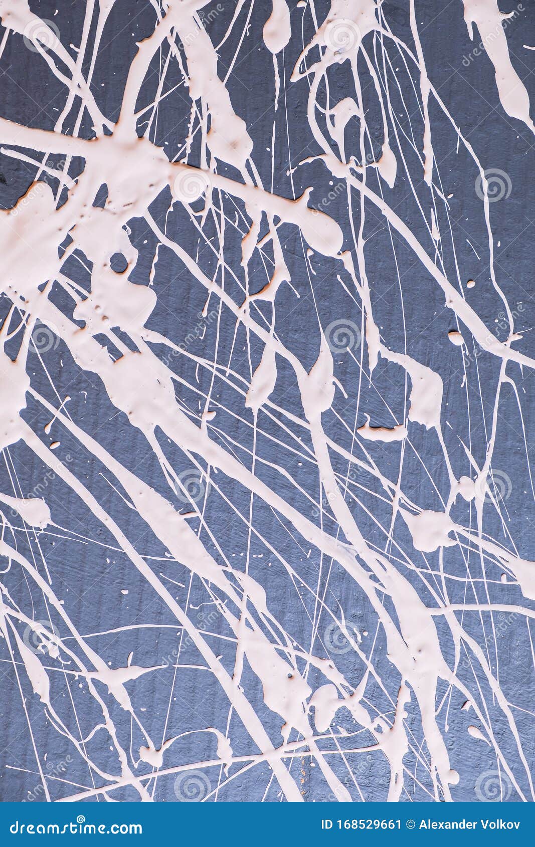 Picture Painted Using the Technique of Dripping. Mixing White Colors ...