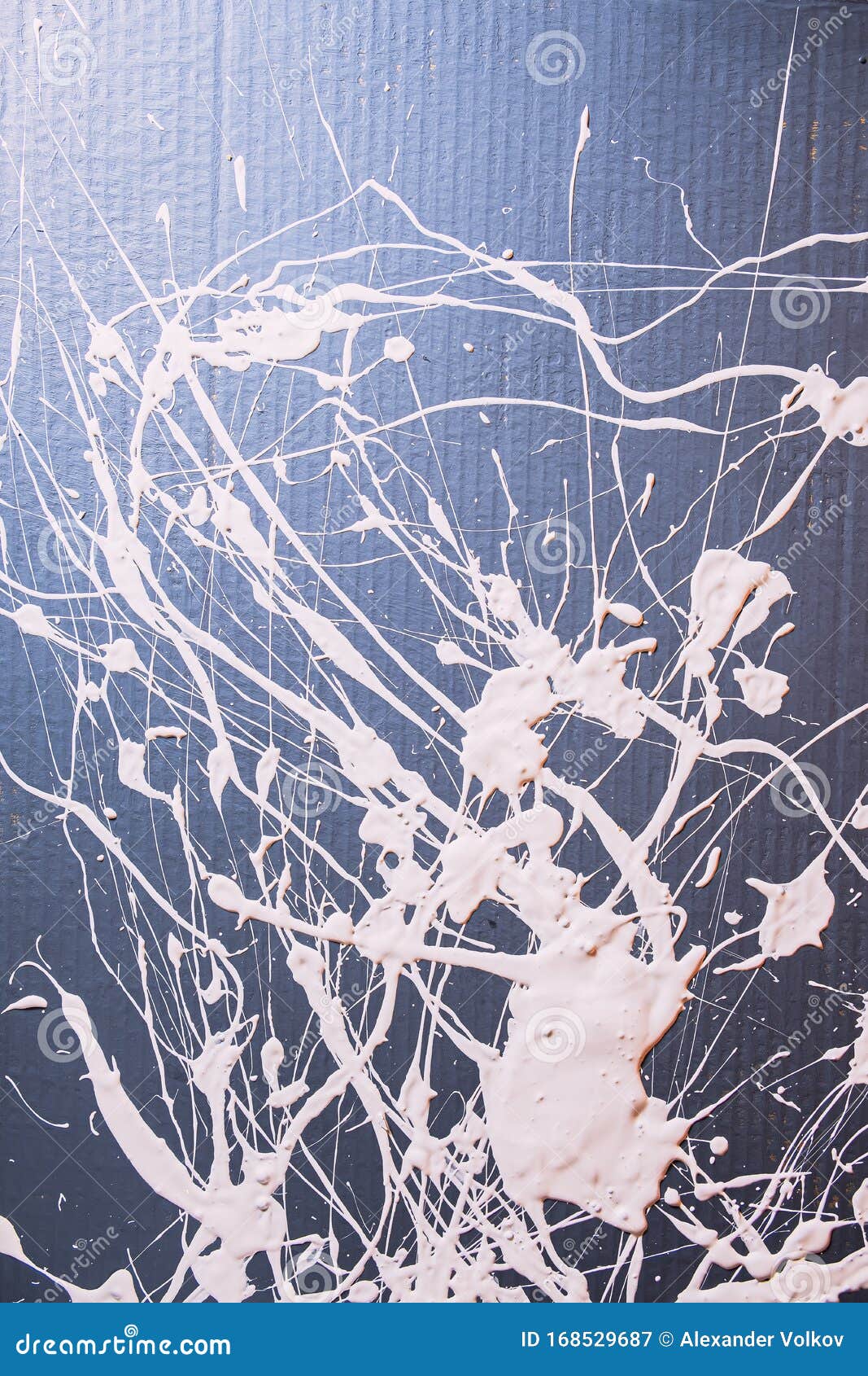 Picture Painted Using the Technique of Dripping. Mixing White Colors ...