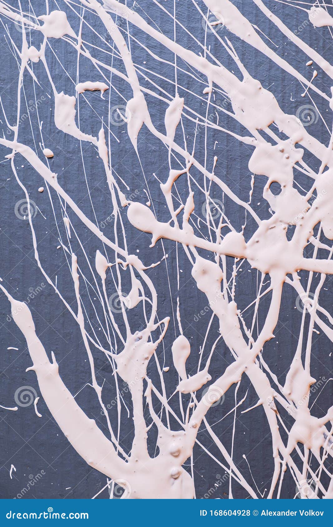 Picture Painted Using the Technique of Dripping. Mixing White Colors ...