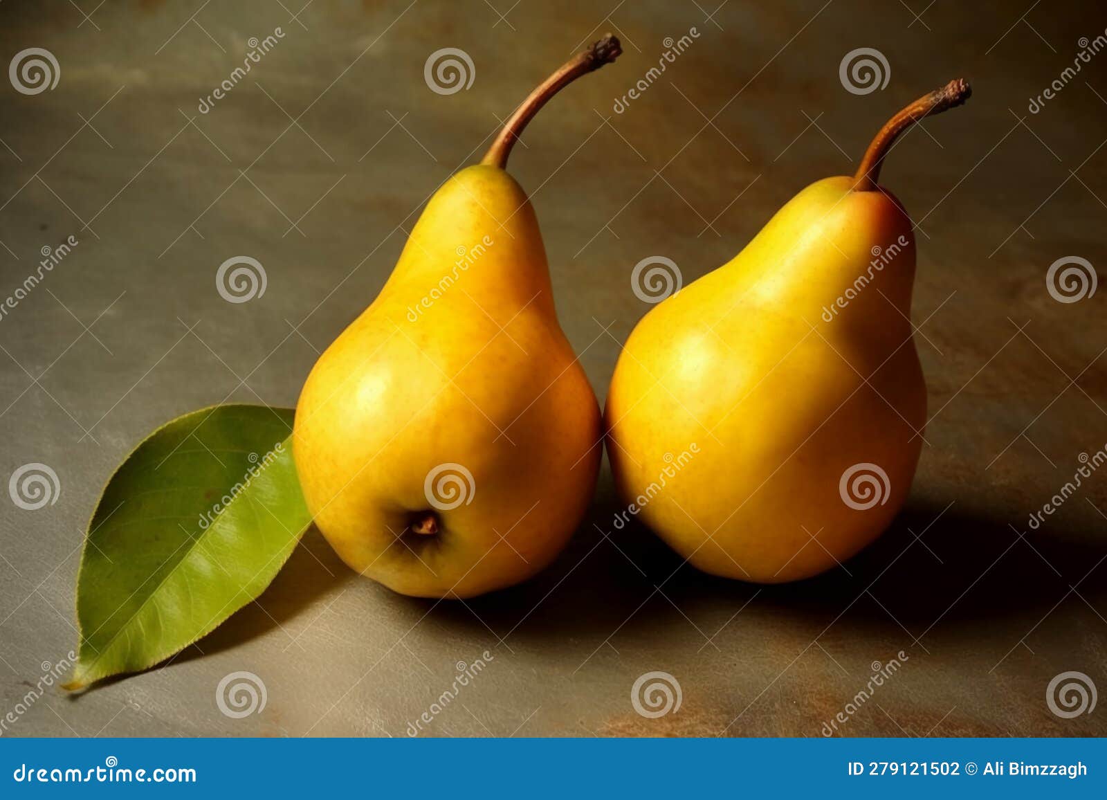Two Ripe Yellow Pears with a Plump Appearance Stock Illustration ...