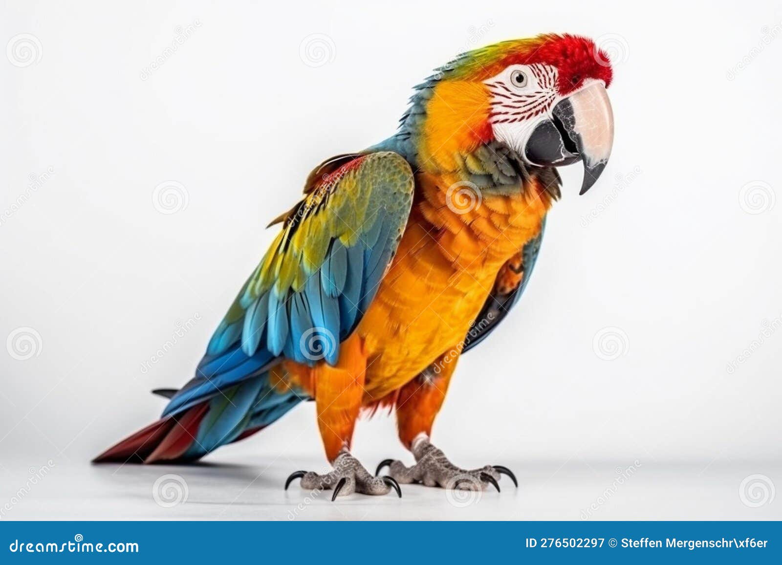 Parrot on White Background stock illustration. Illustration of beauty ...