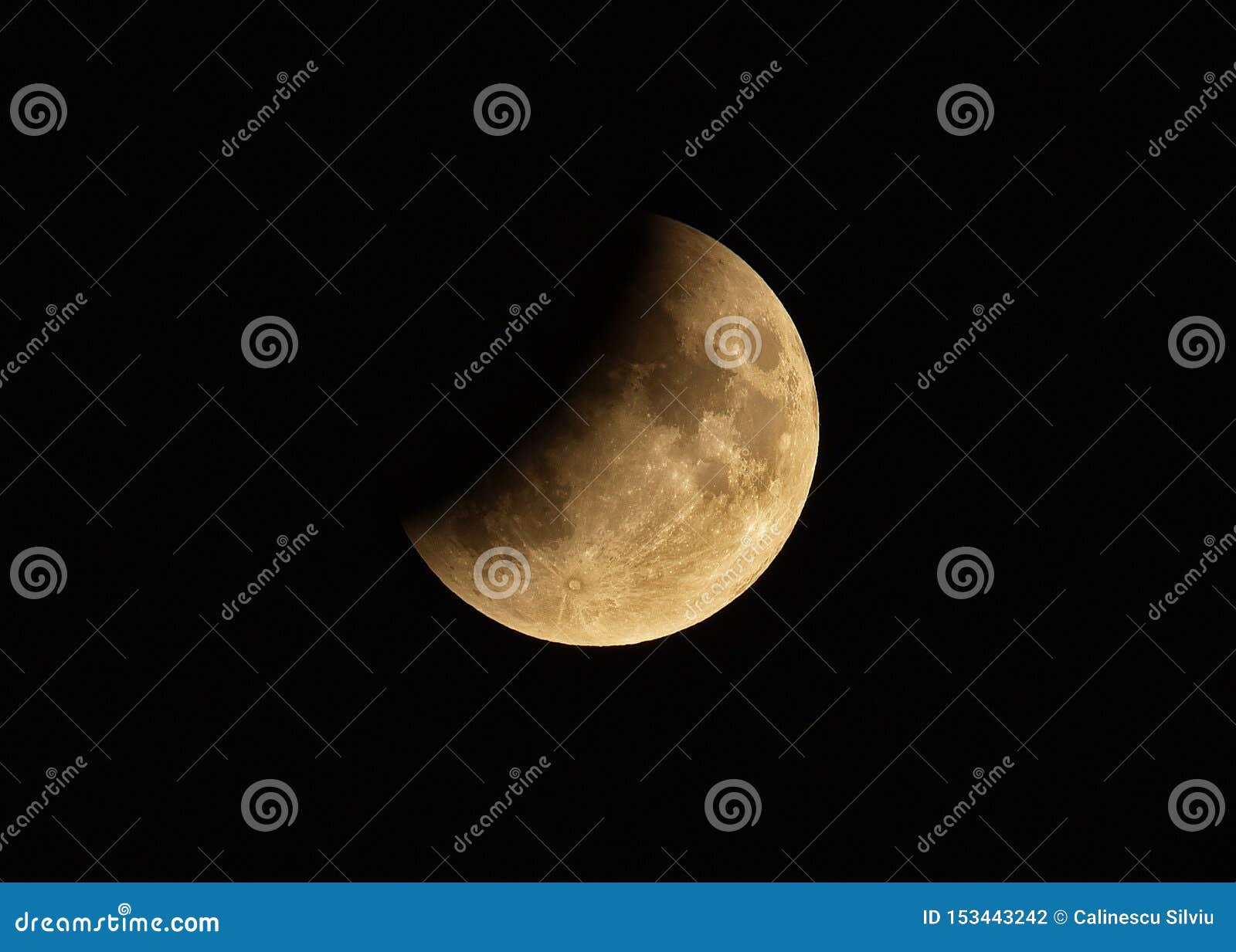 Partial Full Moon Eclipse from 16 July 2019 Stock Photo - Image of ...