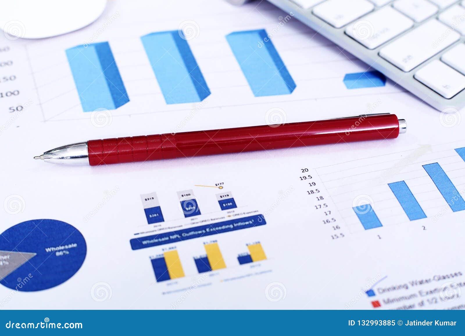 Picture of Pen and Graph Paper Stock Image - Image of colorful, glass ...