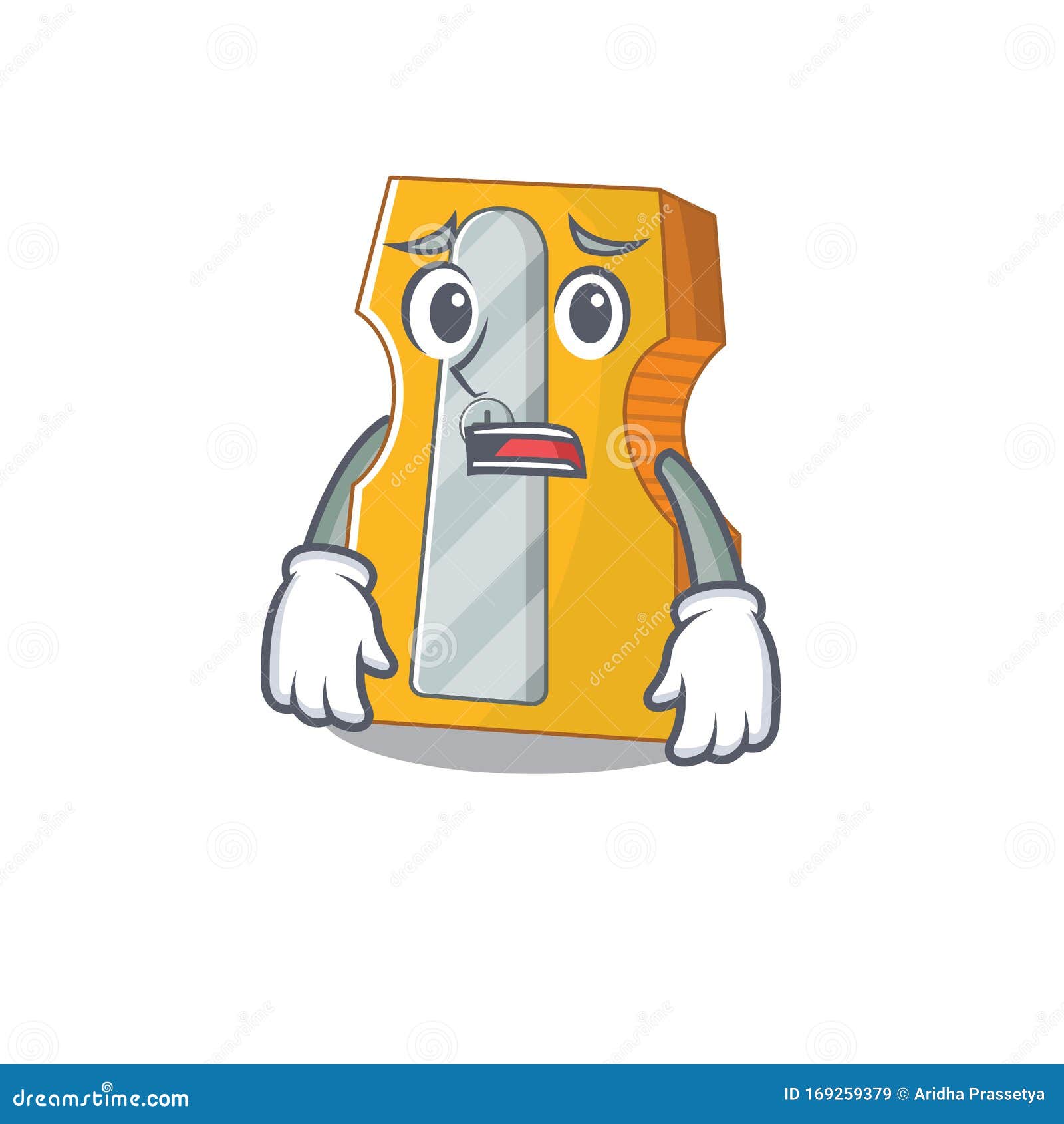 A Picture of Pencil Sharpener Showing Afraid Look Face Stock Vector ...