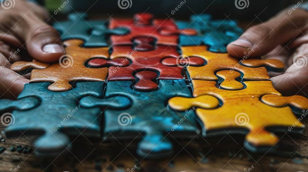 Picture of People Together Solve Puzzle Supporting Team with Fresh Idea ...