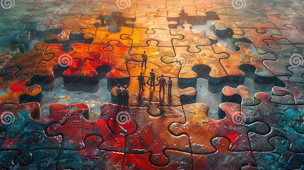 Picture of People Together Solve Puzzle Supporting Team with Fresh Idea ...