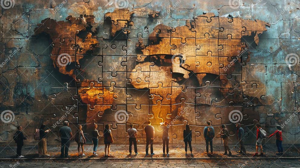 Picture of People Together Solve Puzzle Supporting Team with Fresh Idea ...