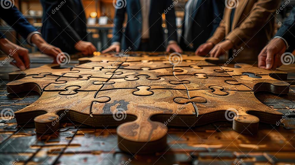 Picture of People Together Solve Puzzle Supporting Team with Fresh Idea ...