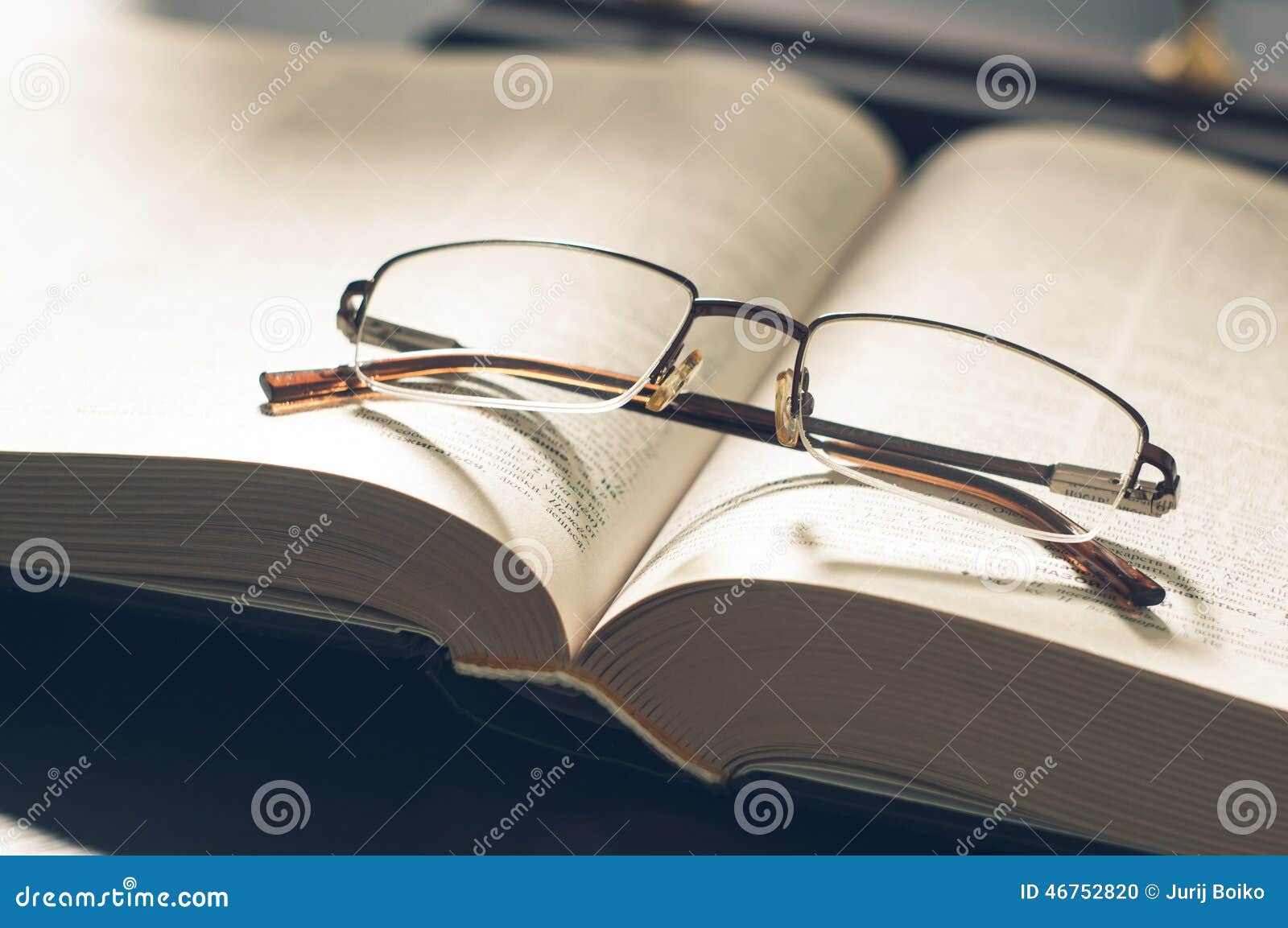 Picture a Pile of Books and Eyeglasses, with Retro Stock Photo - Image ...