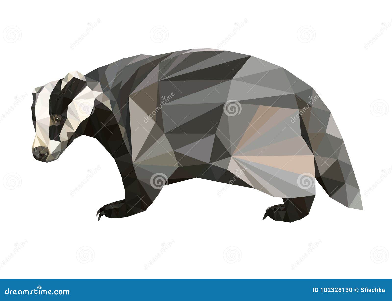 Picture Polygon Shape Badger Stock Vector - Illustration of abstract ...