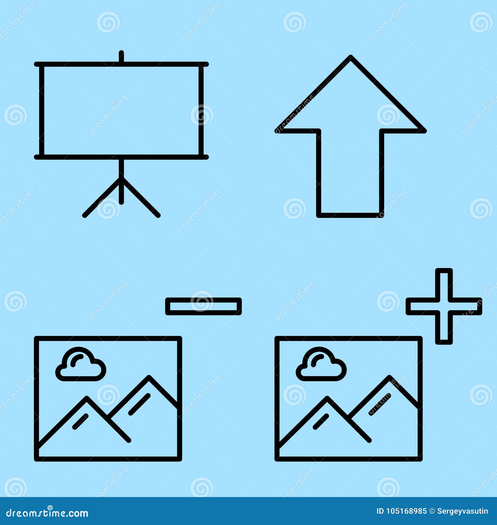 Picture presentation icons stock vector. Illustration of graphic ...