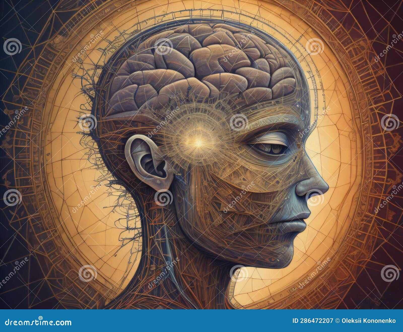 Picture Presenting an Amalgamation of Human Profile and Fractal ...