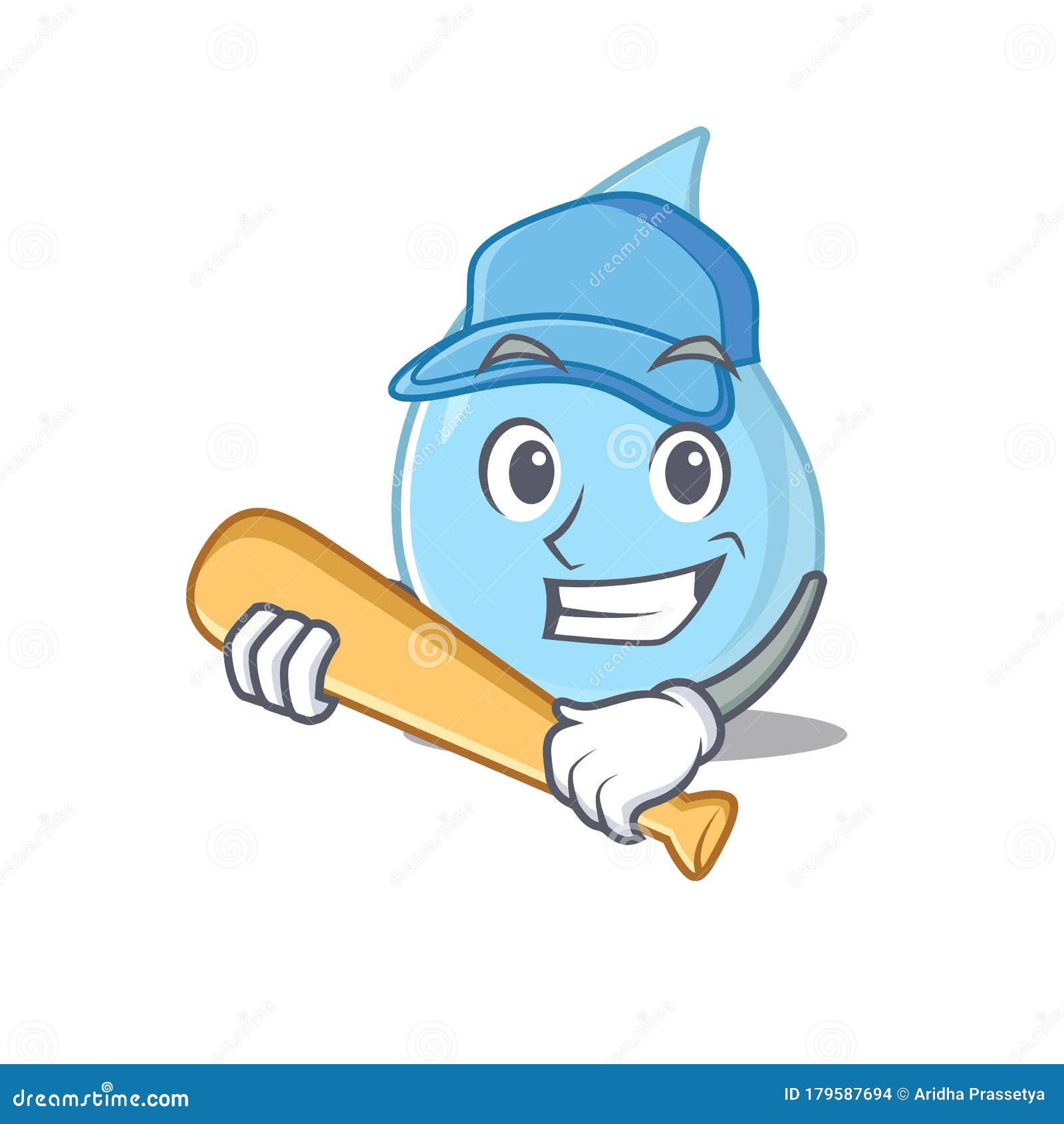 Picture of Raindrop Cartoon Character Playing Baseball Stock Vector ...