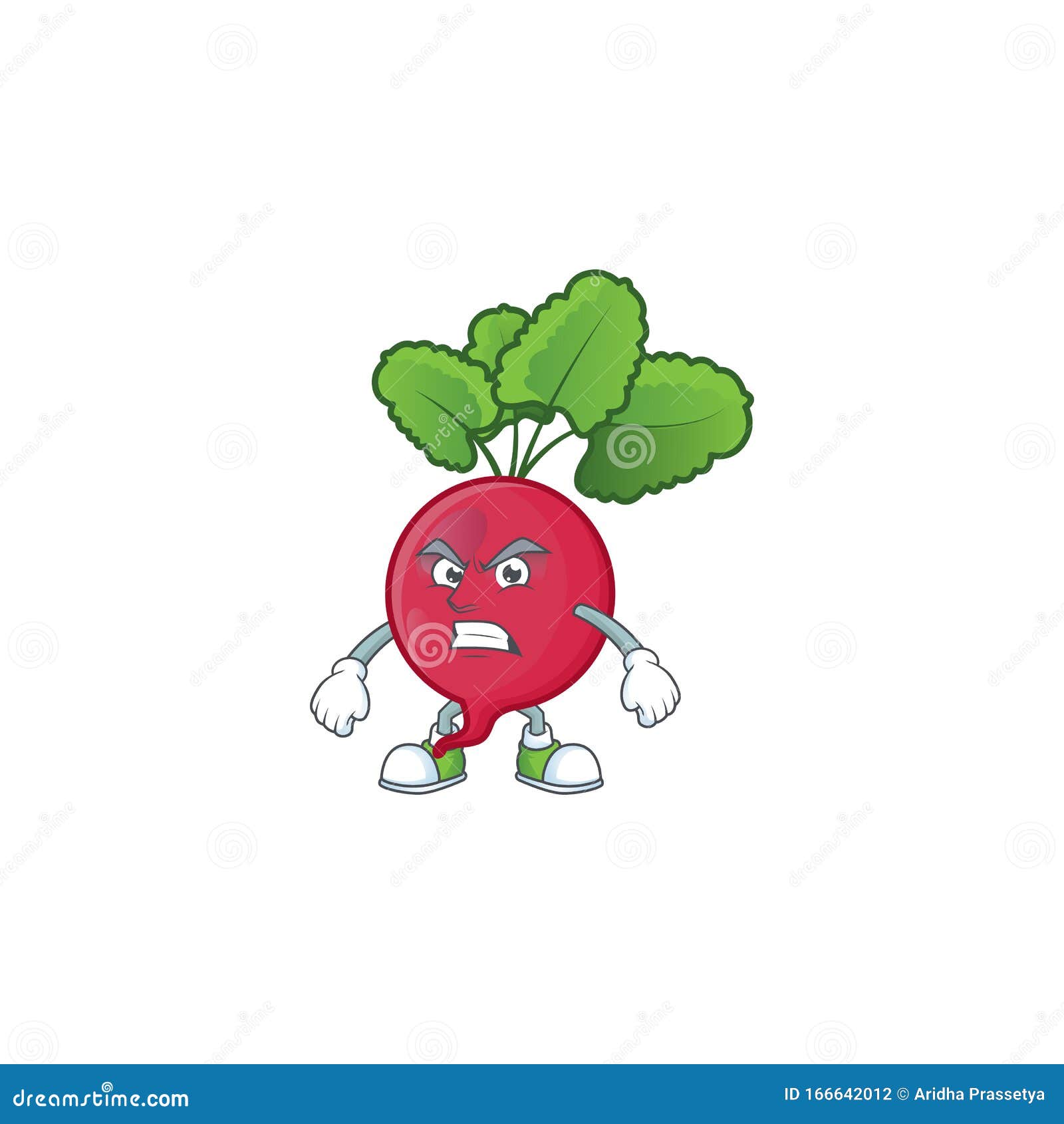 Picture of Red Radish Cartoon Character with Angry Face Stock Vector ...