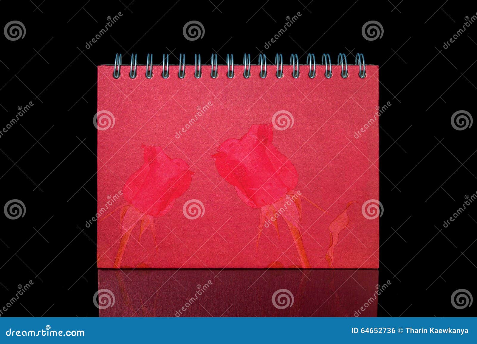 Picture Red Rose on Red Note Book Stock Photo - Image of list, blank ...