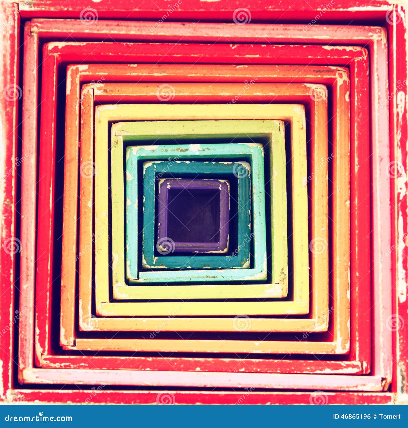 Picture of Retro Multicolor Boxes Toy that Forms into Geometrical ...